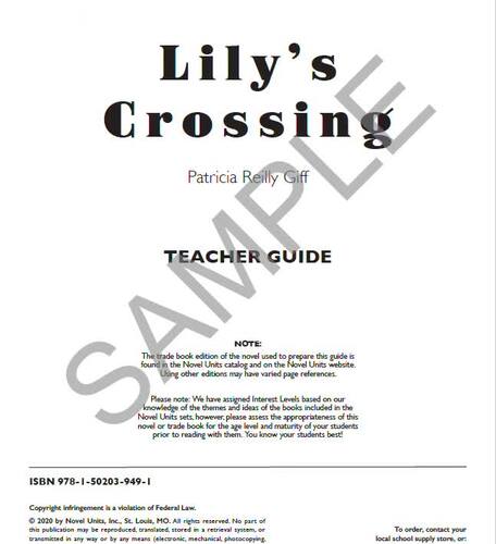 Lily's Crossing Novel Units® Teacher Guide Novel Study | TPT