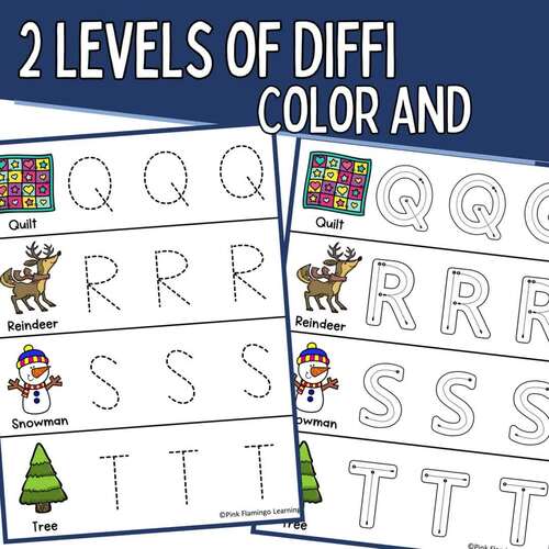 Winter Holiday Letter Tracing and Number Tracing Sheets | TPT
