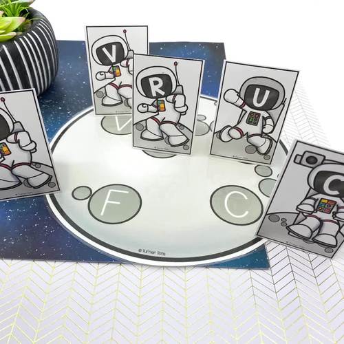 Outer Space Letter Match & Astronaut Initial Sound Activity by Turner Tots