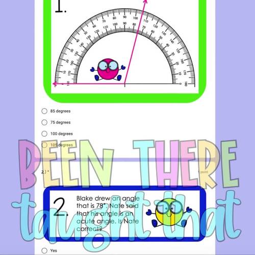 4th Grade Measure and Identify Angles SELF GRADING QUIZZES | TPT