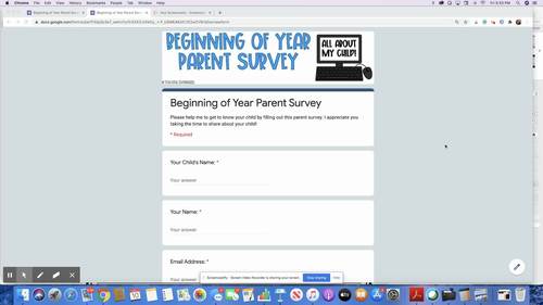 Parent Survey for Beginning of School Year by Teaching in Paradise