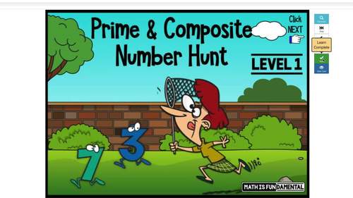 Finding Prime & Composite Numbers - Level 1 | Boom Cards | 4.OA.B.4