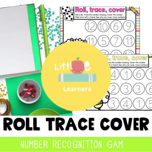 Spring Roll & Cover Math Game | Number Recognition, Tracing, and Subitizing