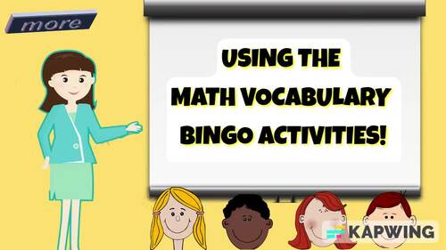 5th Grade Math Vocabulary Game Activity Bingo SET #6 Digital Resource