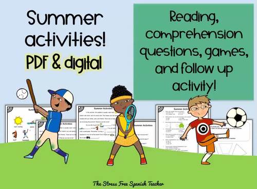 ENGLISH Summer Activities Comprehensible Reading for ELL ESL | TpT