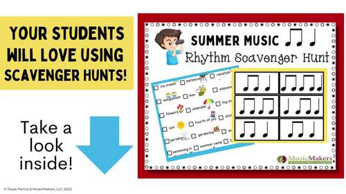 A Music Rhythm Game Summer Scavenger Hunt For the Elementary Music ...
