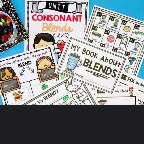 Consonant Blends Phonics Unit - Kindergarten and First Grade - Literacy ...