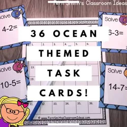 Subtraction Task Cards by Fern Smith's Classroom Ideas | TPT
