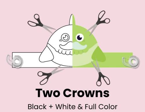 Grandpa Shark Crown / Mask / Costume / Animal / Headband ** Two Crowns