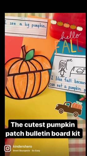 Fall Pumpkin Patch Bulletin Board Writing Activity and Craft by Kinders ...