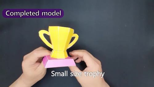 DIY 3D Paper trophy, papercraft, prize, origami, award, paper cup ...