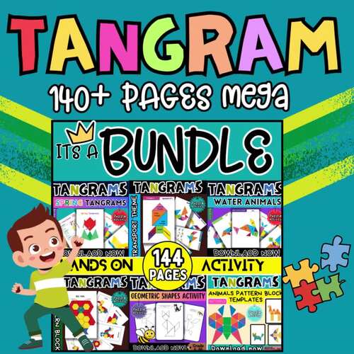 Tangram Puzzles Bundle - Math Logic Tangram Activities -Geometry ...