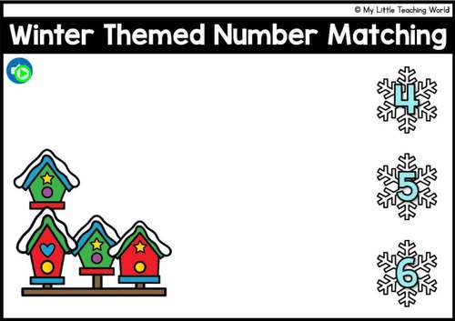 Winter Themed Number Matching / Winter Counting Boom Cards | TPT