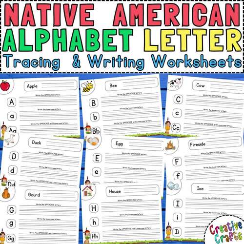 Native American Heritage Month Themed Alphabet Tracing and Writing ...