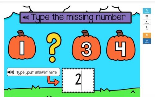 Fall Pumpkin Number Sequencing Digital Task Boom Cards Math Centers ...
