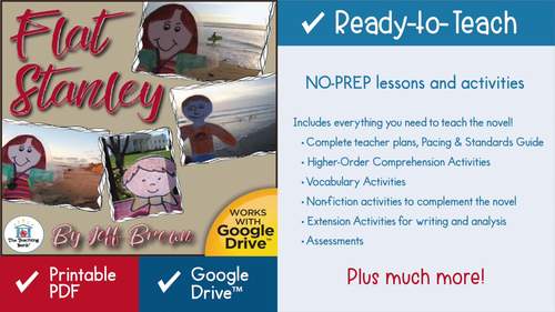 Flat Stanley Novel Study Book Unit and ELA and Math Activity Pack