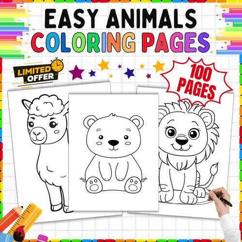 Farm & Forest Animals | 100 Coloring Sheets | K-12th Art | Mindfulness ...