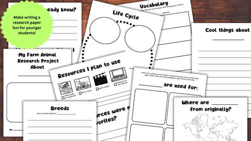 Farm Animal Research Project for Younger Students by Barefoot Learning