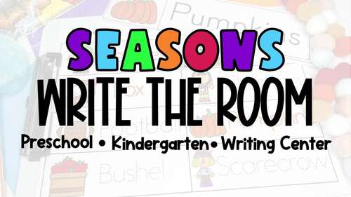 Seasons Write the Room - Fall Winter Spring Summer Literacy Center Activity