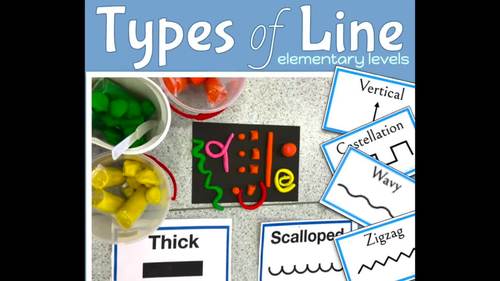 Elements of Art for LINE - TYPES of LINE CARDS 1st-4th grade | TPT