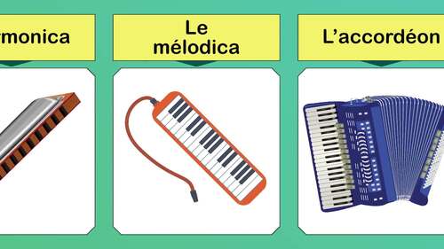 Les instruments de musique, FRENCH "MUSIC" Vocabulary Large Posters.