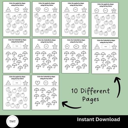 Color The Shape, 10 different Activities to learn Shape and Colors