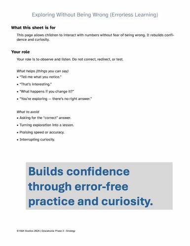 Dyscalculia Math Practice Worksheet | Error-Free Learning Support ...