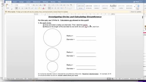 Circles and Area Grade 7 Ultimate Unit Plan Bundle by Mr Meldrum Math ...