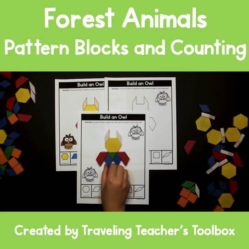 Forest Animals Pattern Blocks and Counting by Traveling Teacher's Toolbox