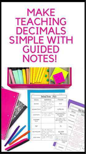 5th Grade Decimal Guided Notes & Worksheets by Teaching in Room 5