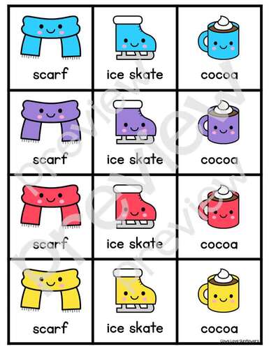 Snow Much Fun Winter Themed - Color Matching Activity - Task Cards