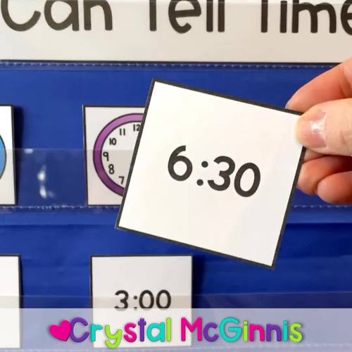 Dollar Deal! Telling Time Pocket Chart Center (Hour and Half Hour)