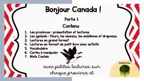 FRENCH CANADA PROVINCES Reading, Booklets, Presentation, Lessons and ...