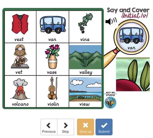 Articulation V Games Boom Cards for Speech Therapy by Busy Bee Studio