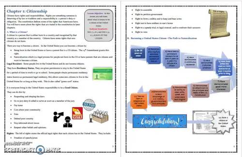Comprehensive American Civics and Government Workbook for Middle and ...