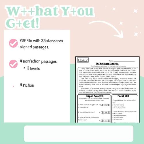 Differentiated Close Reading Passages | February| Comprehension Activities