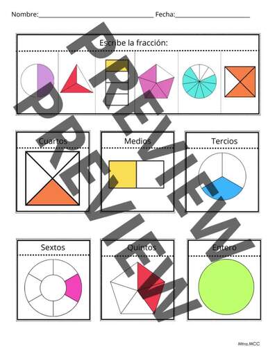 Actividad interactiva Fracciones Español - Fractions in Spanish by ...
