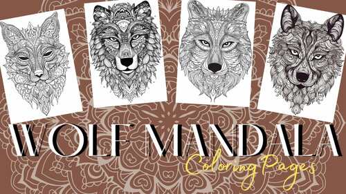 Wolf Mandala Coloring Pages by Flex Creative | TPT