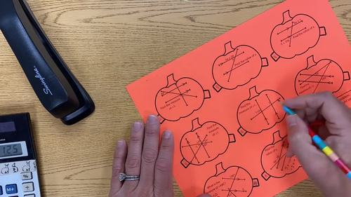Systems of Linear Equations Activity Fall Pumpkin Wreath (Halloween)