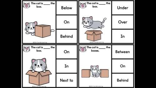 Prepositions - Cat Themed Clip Cards by Car-Mel Learning | TPT