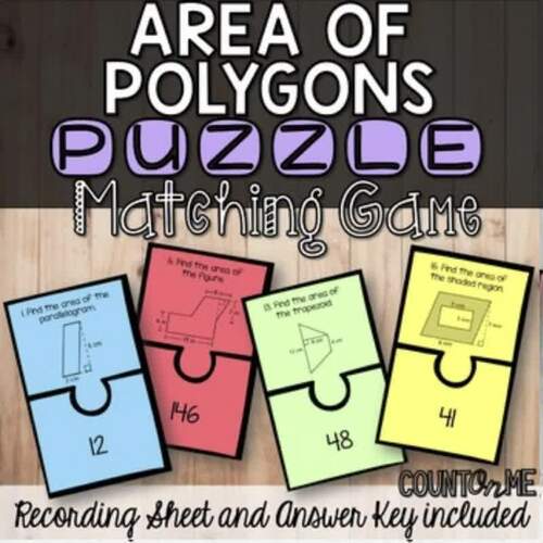 Area of Polygons Matching Game by Thriving Teacher Inc | TPT
