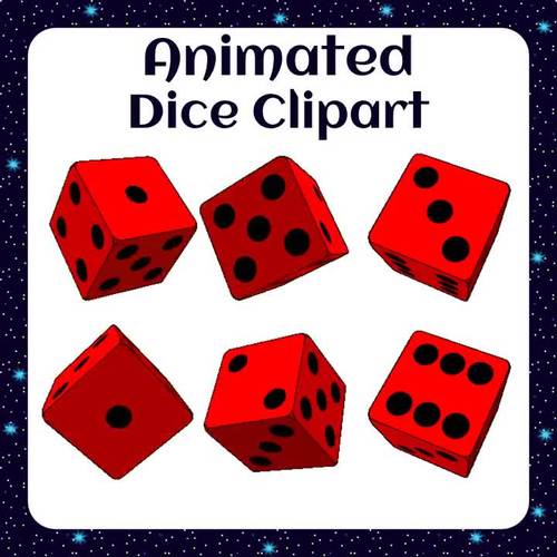 Digital Dice GIFs - Animated Clipart – Red with Black Dots | TPT