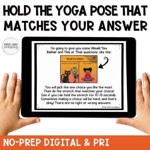Halloween Would You Rather Kids Yoga Pose Cards Creative Movement Game ...