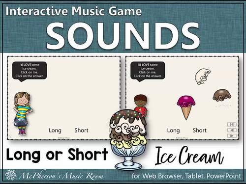Long and Short Sounds ~ Interactive Music Opposites Game {Ice Cream}