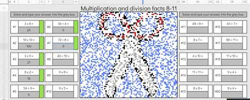 Digital Math Pixel Art 3rd Grade Fluency Multiplication and Division ...