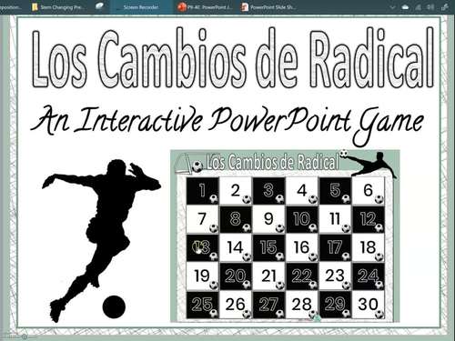 Spanish Stem-changing Verbs Digital Game and Worksheet Juego de Futbol