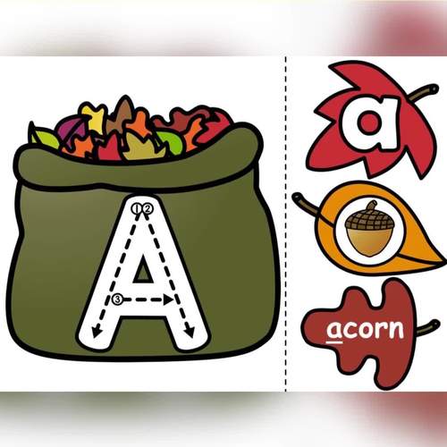 Fall Leaves Alphabet Tracing and Phonics Cards by Wee Citizens Learning