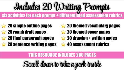 French Writing Prompts For Beginners - SET 2 - Twenty Writing Lessons