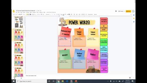13 Colonies Google Slides Notebook Colonial America US History Mapping ...