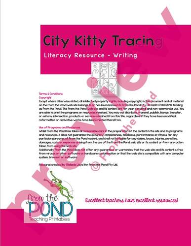 Handwriting Readiness Tracing Pages by From the Pond | TPT